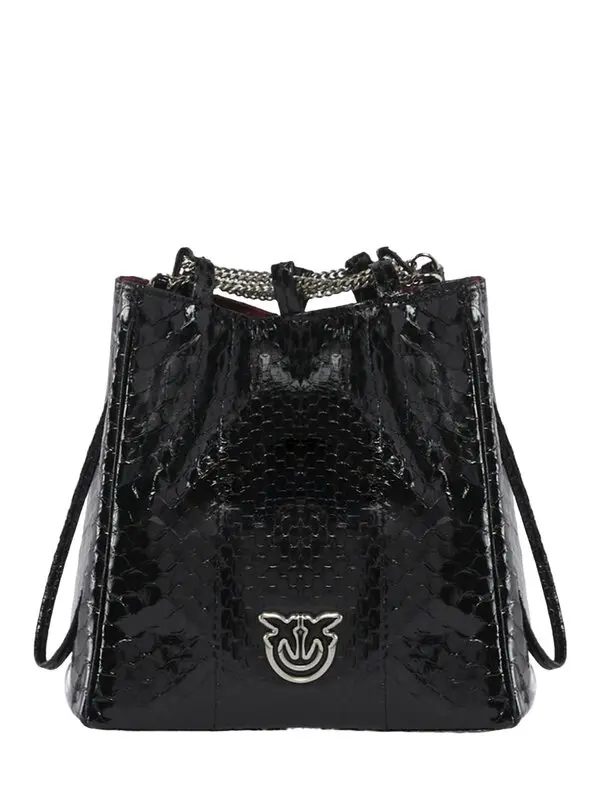 Pinko Drawstring Shoulder Bag - Black