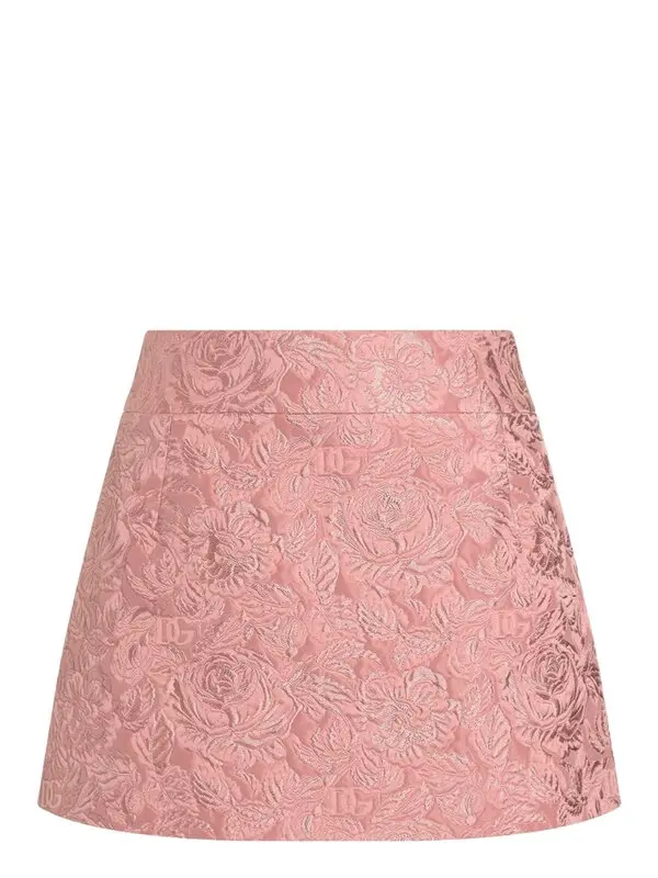 Dolce & Gabbana Floral Jacquard Mini Skirt - Pink