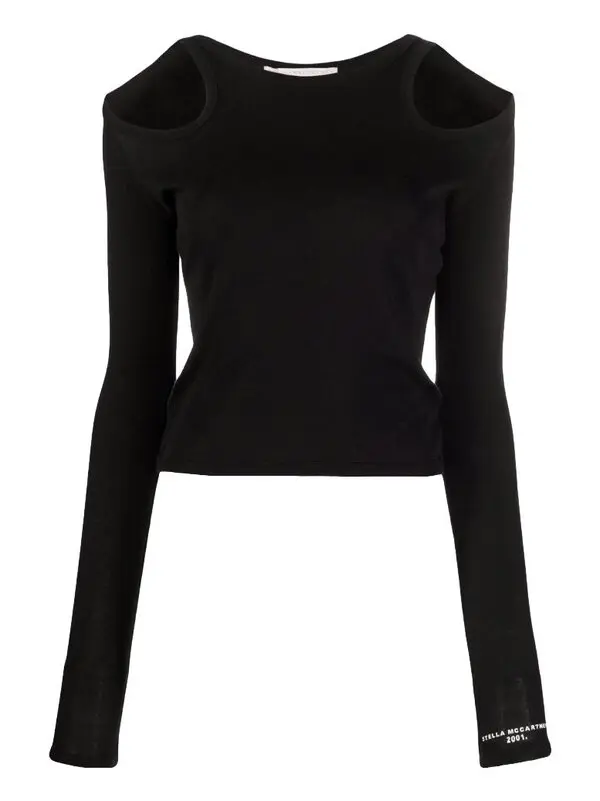 Stella McCartney Cut-out Long-sleeve Top - Black
