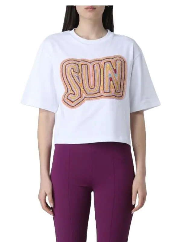 Sportmax Crochet-embroidered Cotton T-shirt - Multicolor