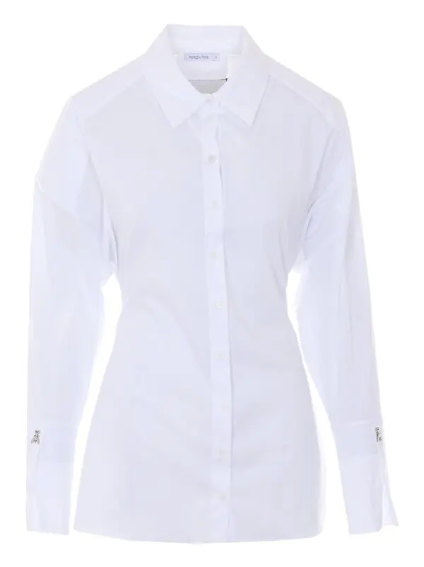 Patrizia Pepe Long-sleeved Shirt With Back Cut-out Detail - White