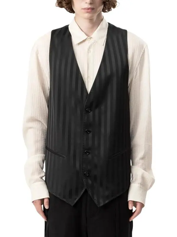 ANN DEMEULEMEESTER Striped Vest - Black