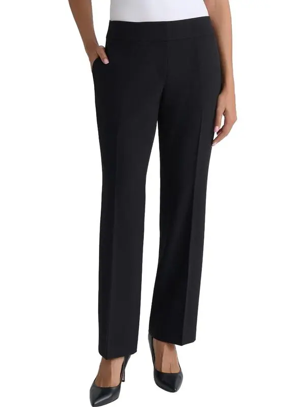 KASPER Ava Stretch Crepe Bootcut Pants - Black
