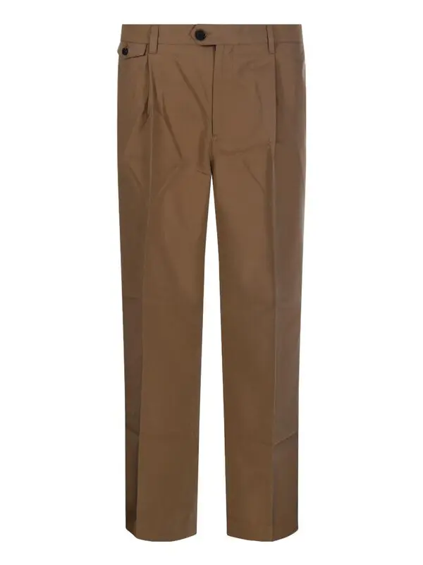 DUNST Pleated Chino Pants - Green