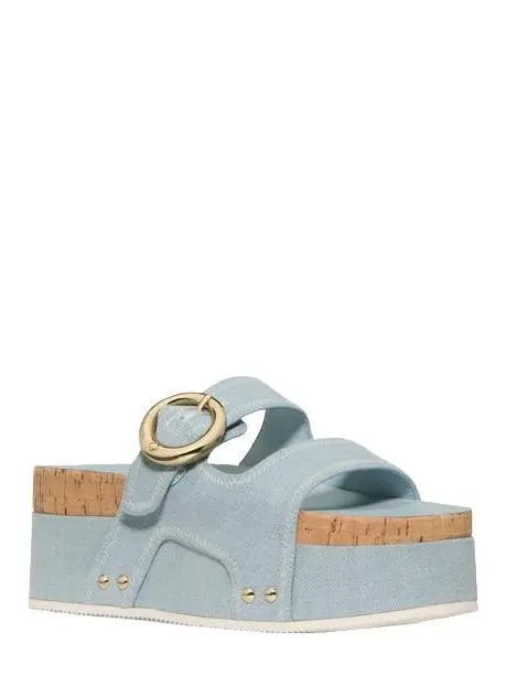 Kate Spade New York Two-strap Platform Sandals - Extra Light Denim