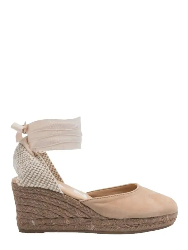 Manebí Hamptons Ankle Strap Wedge Espadrille - Nude