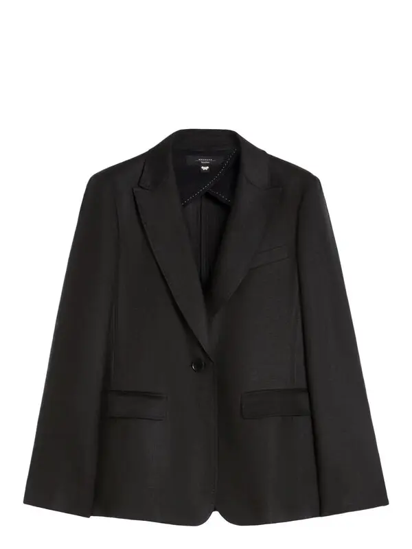 Max Mara Peak Lapel Blazer - Black