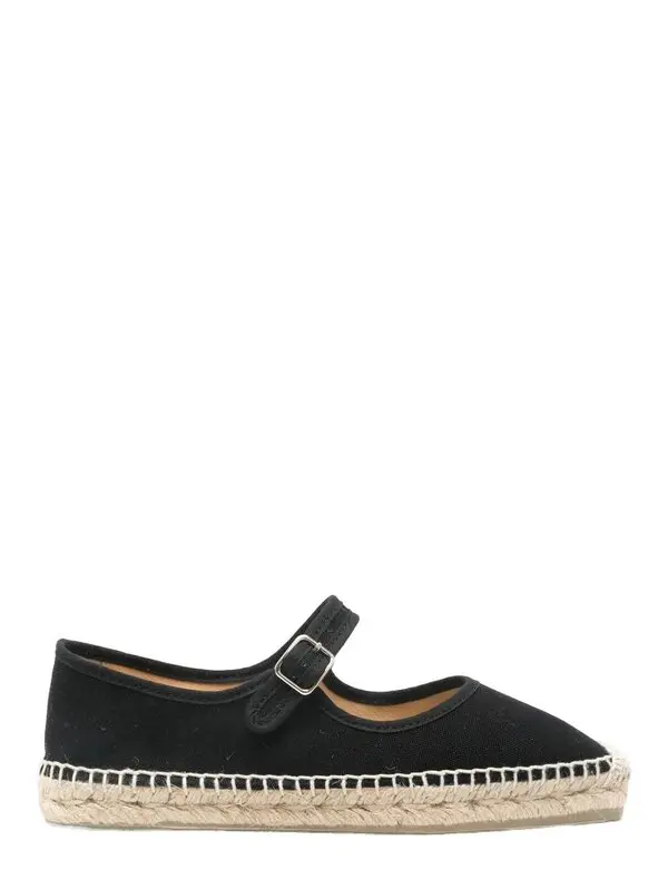CastaÑer Round Toe Flat Espadrilles - Black