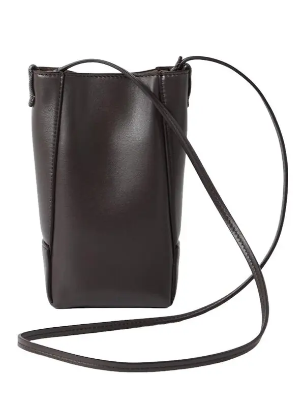 Brunello Cucinelli Monili-trim Leather Crossbody Bag - Black