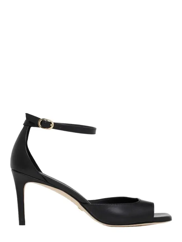 STUART WEITZMAN Square-toed High-heeled Sandals With Adjustable Ankle Strap - Black