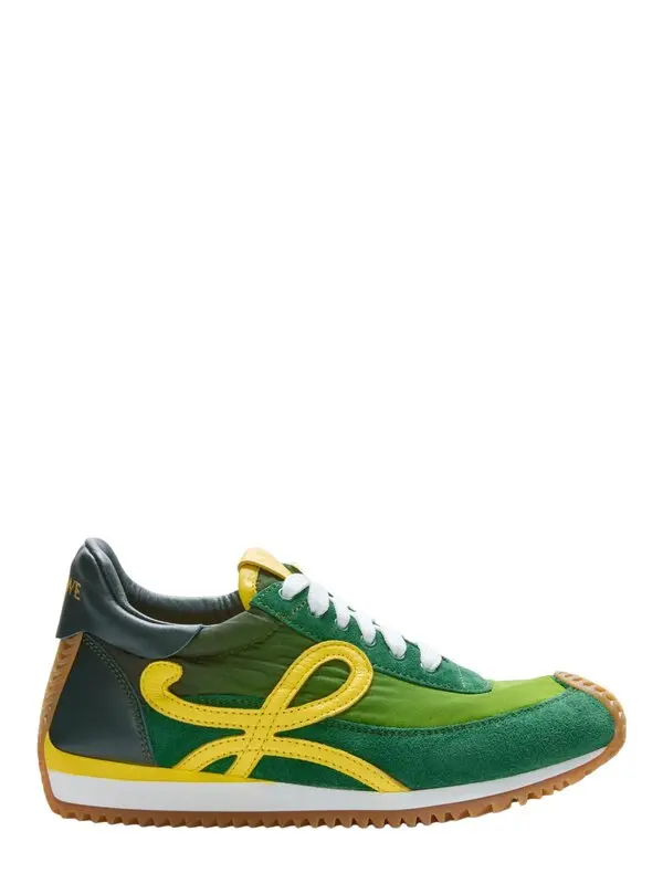 Loewe Flow Runner 2.0 In Nylon And Suede - Gradient Green/yellow