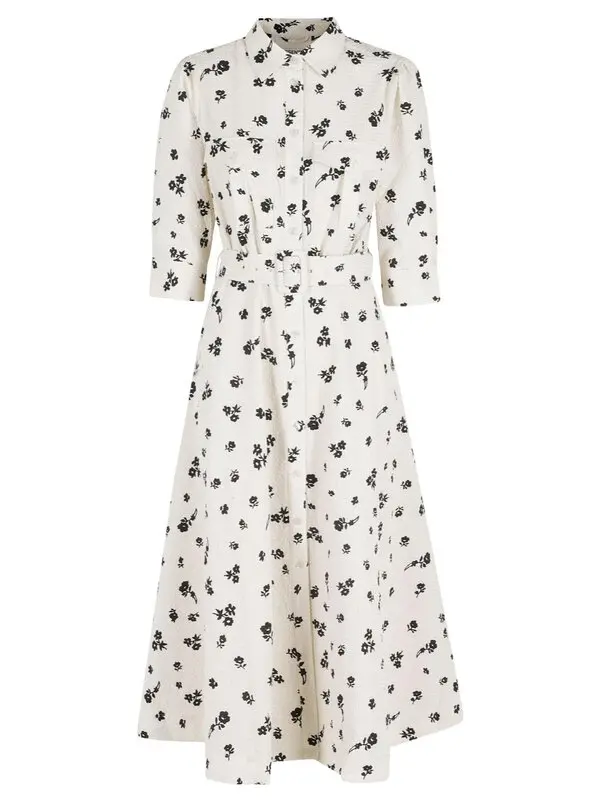 Essentiel Antwerp Jizo Floral Shirt Dress - White