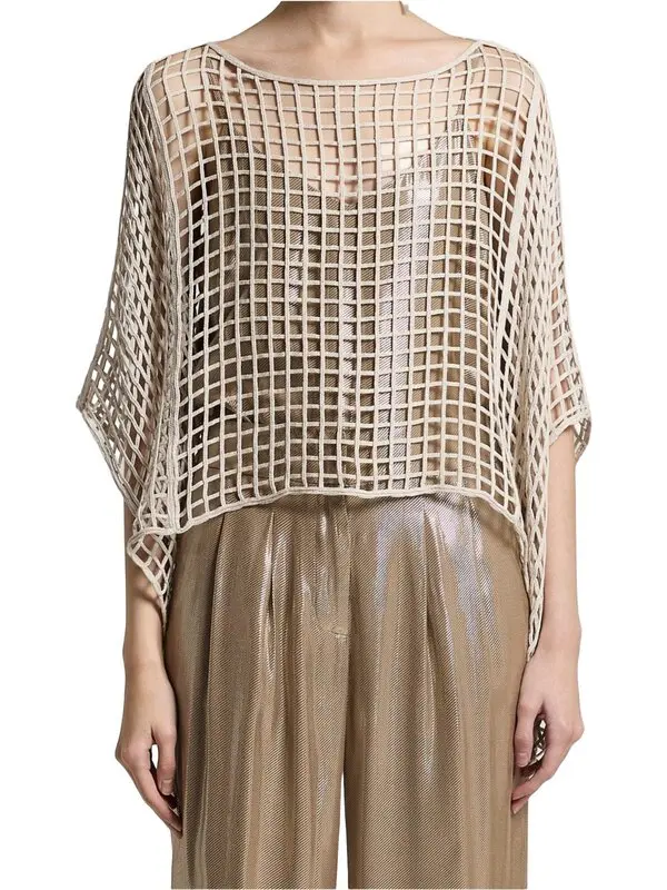Peserico Openwork Knitted Jumper - Quartz Sand