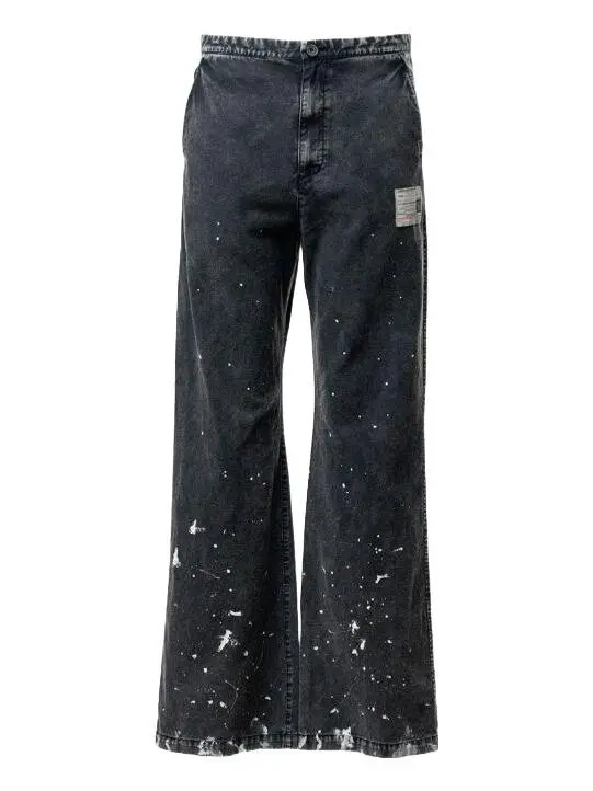 Mihara Yasuhiro Distressed Cotton Linen Blend Pants - Black