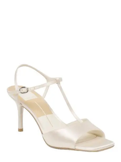 Dolce Vita Hilery Ankle Strap Sandal - Off White Satin