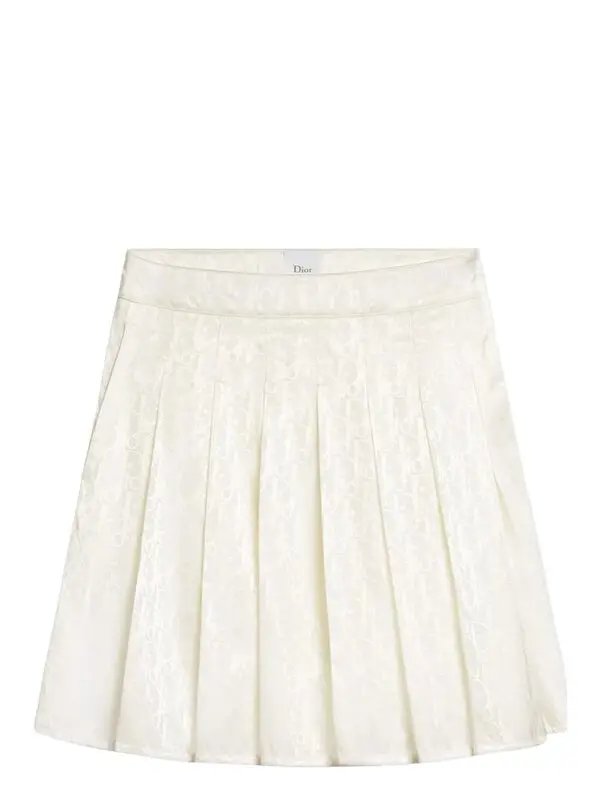 Dior Pleated Mini Skirt With Side Zip Closure - White