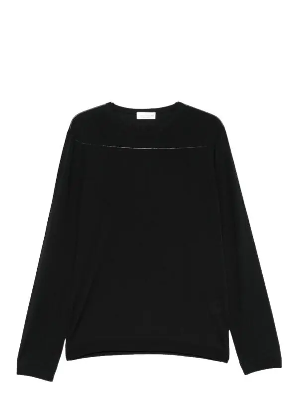ROBERTO COLLINA Fine Knit Crew Neck Sweater - Black
