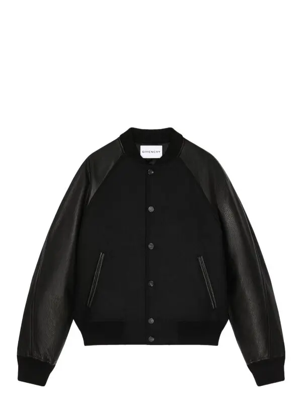 Givenchy Mix Material Blouson With Paris Embroidery - Black