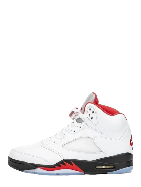 JORDAN 5 Retro High Top Sneakers - White/red