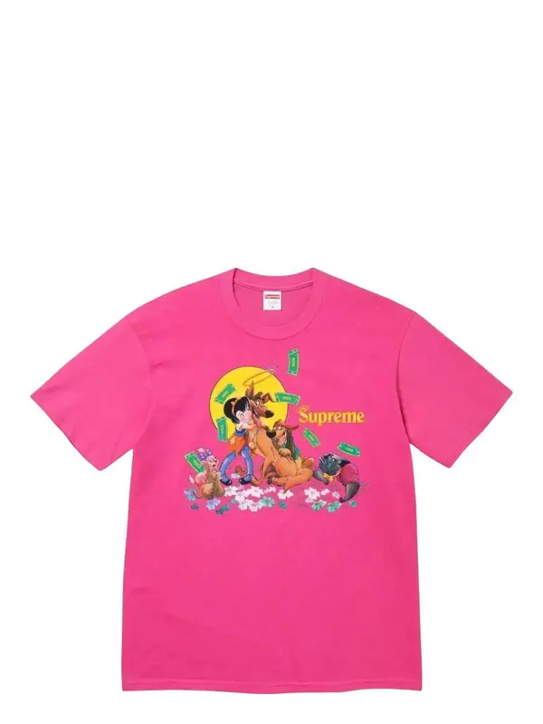 Supreme All Dogs Go To Heaven T-shirt - Fuchsia