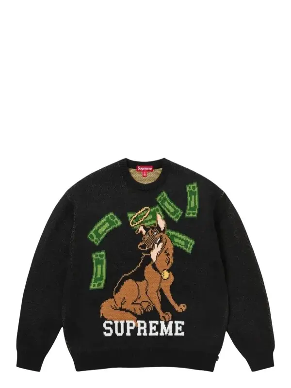 Supreme All Dogs Go To Heaven Knit Sweater - Black