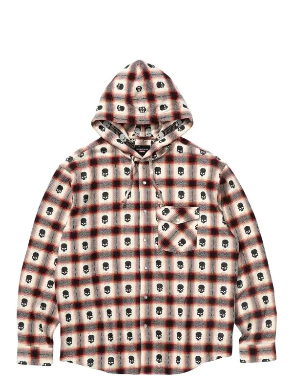 Supreme Fw25 X Number Ine Hooded Flannel Shirt - White