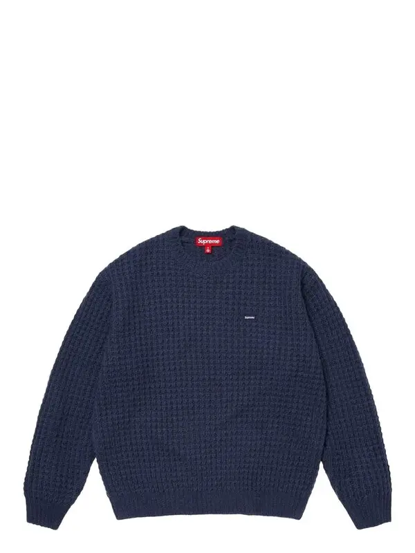 Supreme Small Box Waffle Sweater - Navy