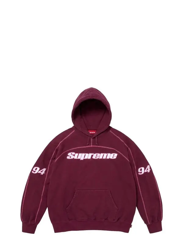Supreme Fw25 Overlock Hooded Sweatshirt - Burgundy