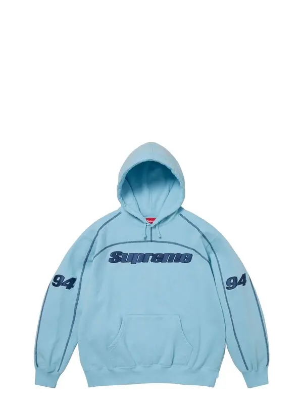 Supreme Fw25 Overlock Hooded Sweatshirt - Light Blue