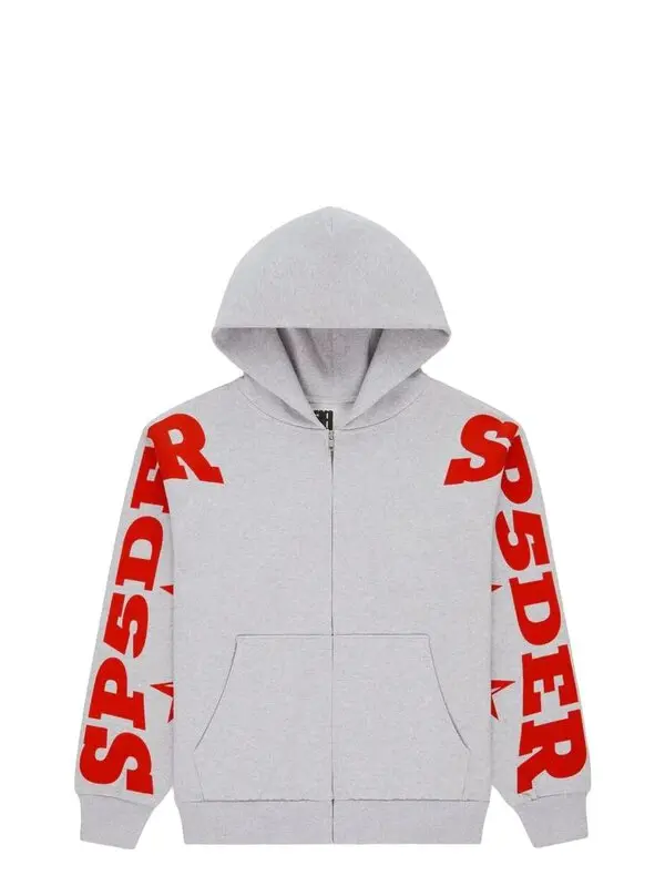 SP5DER Mx555 Zip Hoodie - Heather Grey