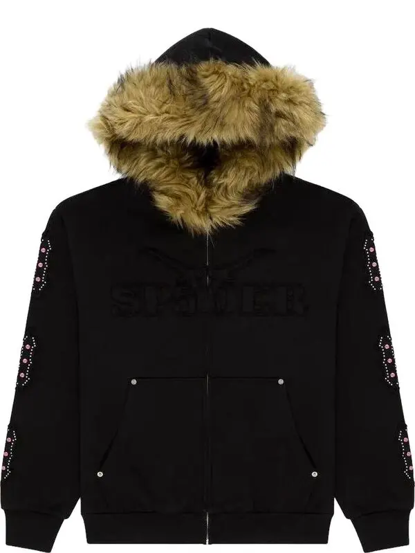 SP5DER Garibaldi Zip Up Hoodie - Black