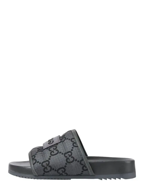 Gucci Gg Monogram Slide Sandal - Grey/black