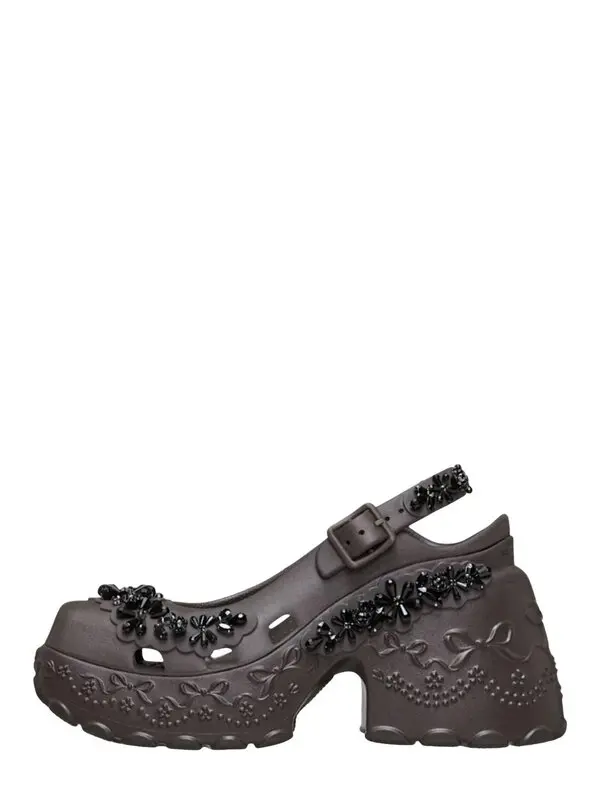 CROCS X Simone Rocha Embellished Ballerina Platform - Espresso