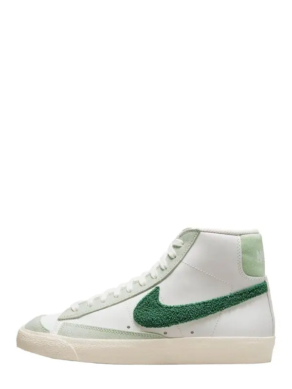 Nike Blazer Mid '77 Chenille Swoosh Sneakers - Summit White/light Silver/honeydew
