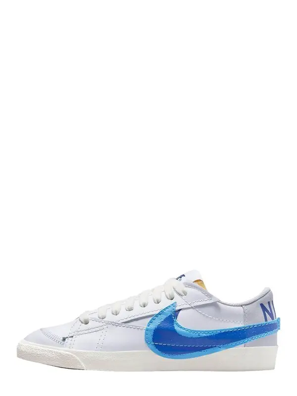 Nike Blazer Low '77 Jumbo Double Swoosh Sneakers - White/blue