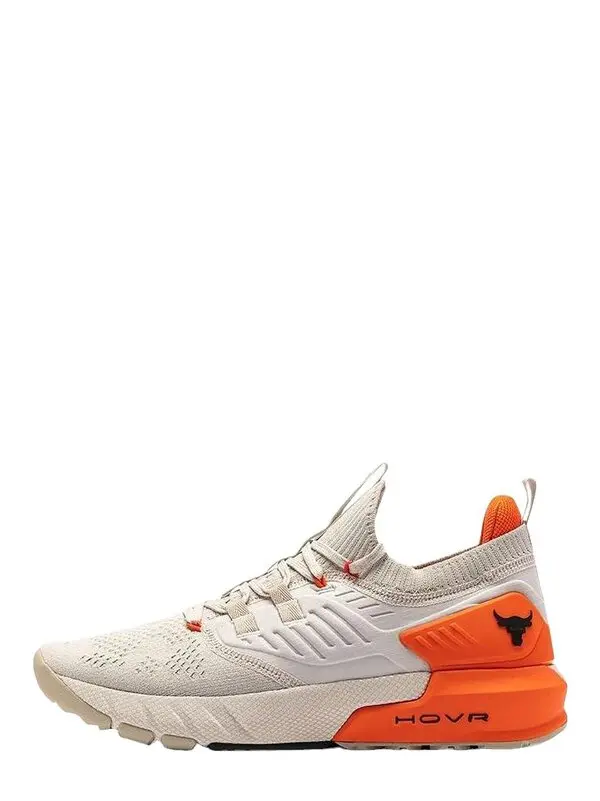 Under Armour Project Rock 3 Athletic Sneakers - White/orange