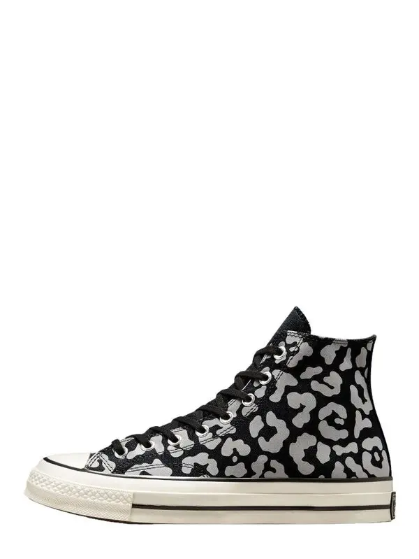 CONVERSE Chuck 70 High Top Leopard Print Sneakers - Black/gray