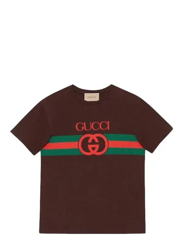 Gucci Fw22 Interlocking G Cotton T-shirt 'brown - Brown/multi