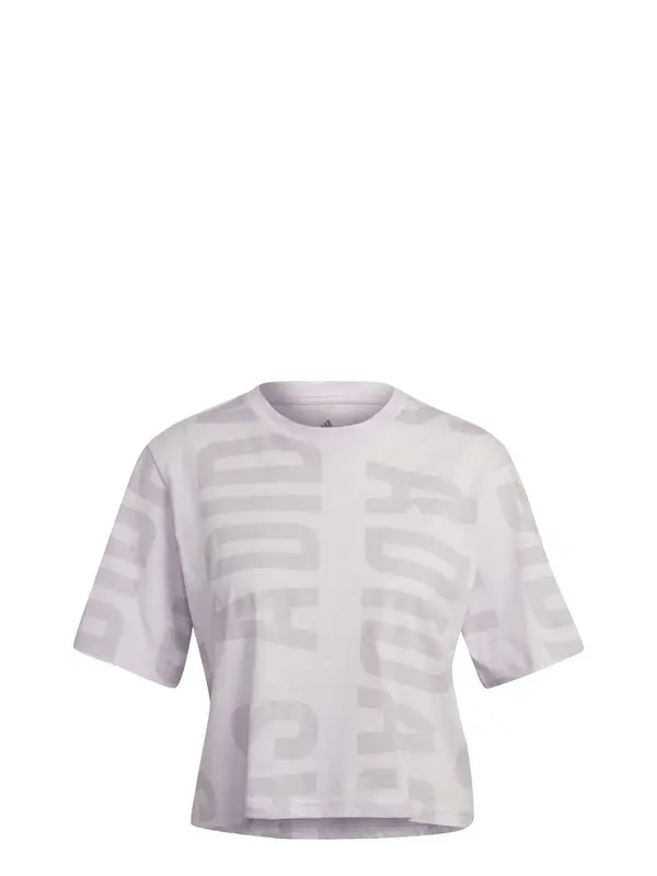 Adidas Logo Printed Cropped T-shirt Asia Sizing - Pink