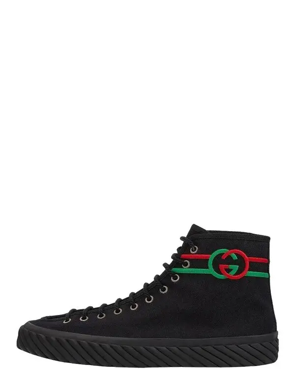 Gucci Interlocking G High Top Sneakers - Black