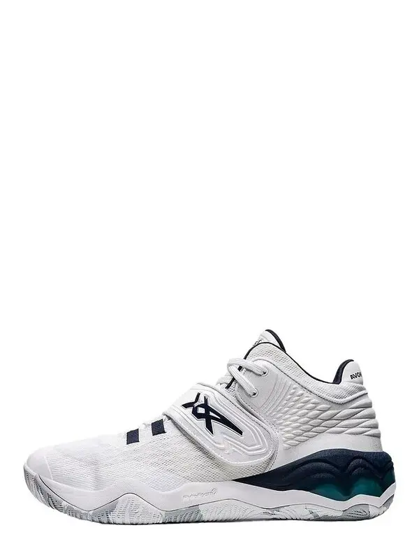 Asics Mid Top Basketball Sneakers With Velcro Fastening - White/blue