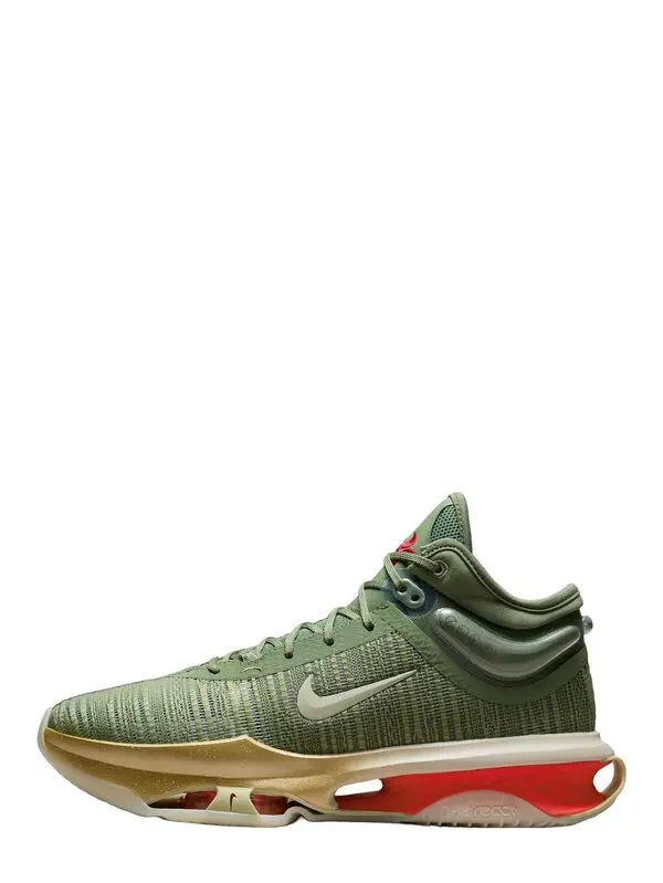 Nike Zoom Gt Jump 2 High Top Lace-up Sneakers - Oil Green/sea Glass/metallic Gold