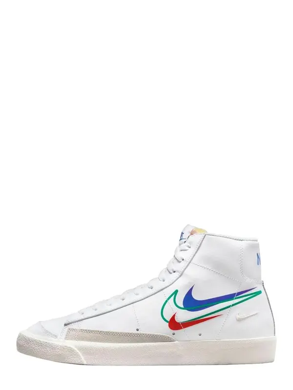 Nike Blazer Mid '77 'multi-swoosh' Sneakers - White/blue/red