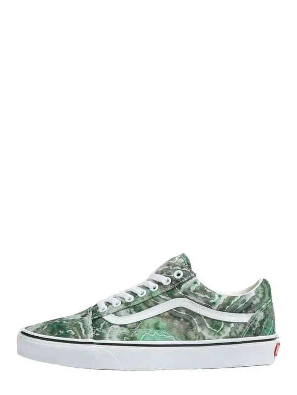 VANS Old Skool Lace Up Sneakers - White/green/multi-color
