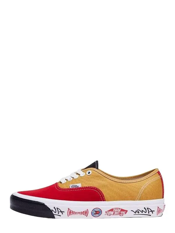 VANS Authentic Low Top Sneakers - Red/gold
