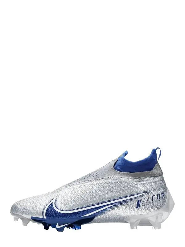 Nike Vapor Edge Elite 360 Flyknit Athletic Football Cleats - Silver/blue