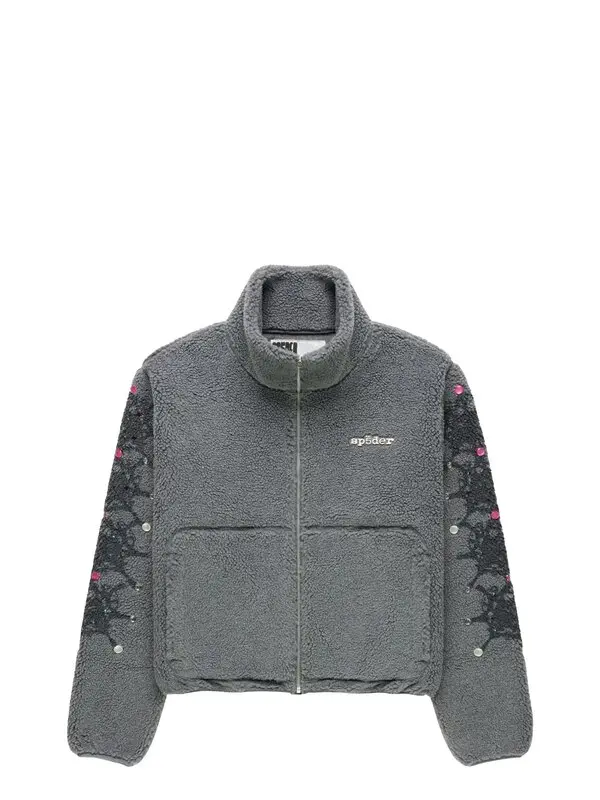 SP5DER Webstone Teddy Fleece Zip Up - Slate Grey