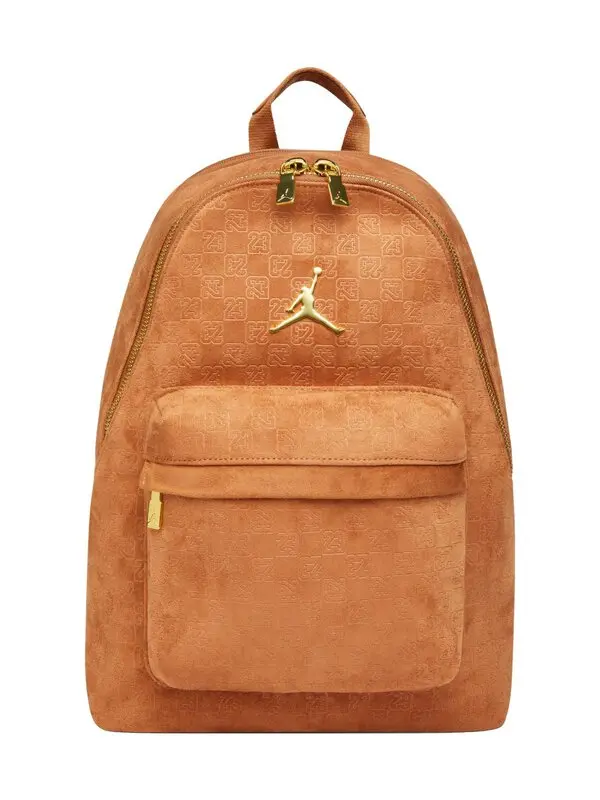 JORDAN Suede Monogram Backpack - Cognac