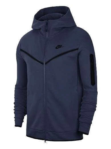 Nike Casual Sports Breathable Zipper Hooded Jacket - Blue