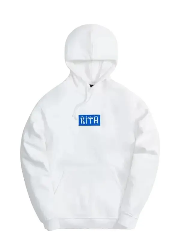 Kith Hebrew Script Box Logo Hoodie - White